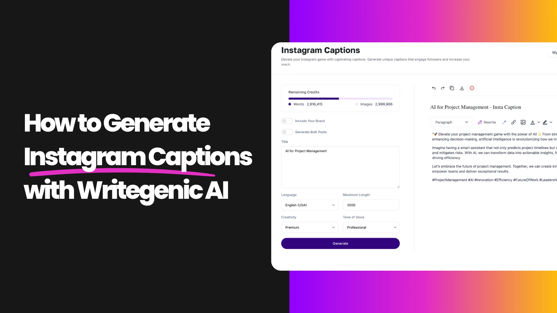 How To Generate Engaging Instagram Captions Using AI