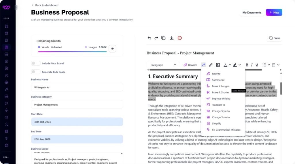 Business Proposal Generator – Create Proposals Easily