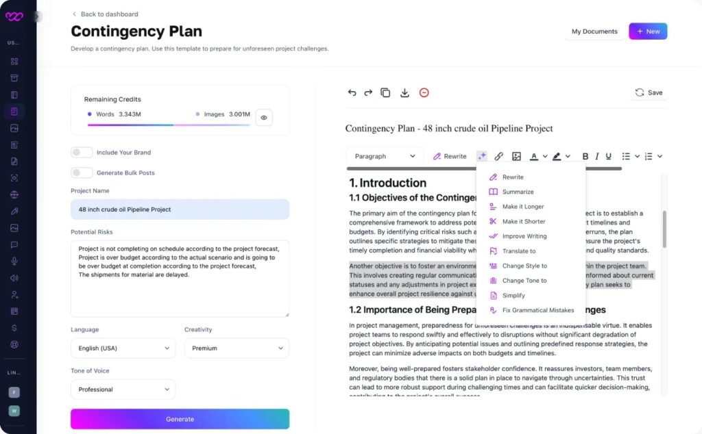 Smart Contingency Plan Generator – Build Plans In Minutes