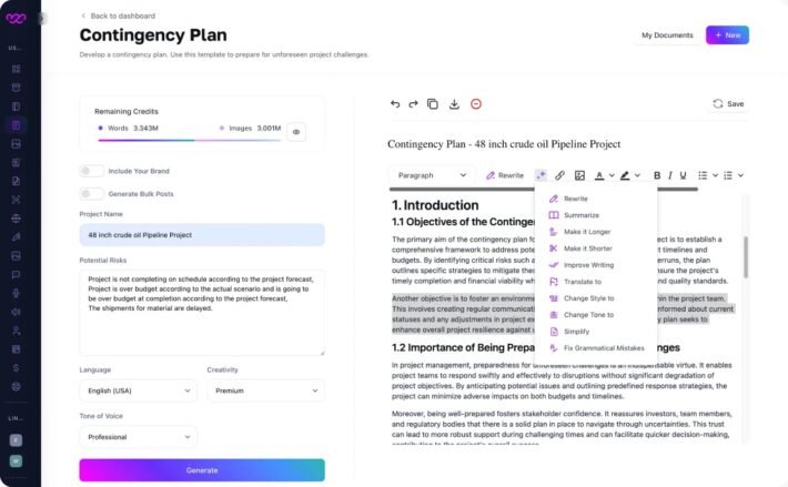 Smart Contingency Plan Generator – Build Plans In Minutes