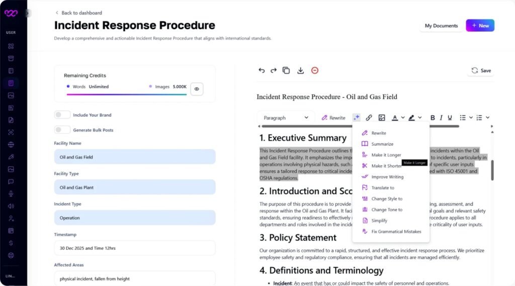 Incident Response Procedure Writing Tool – Swift Action