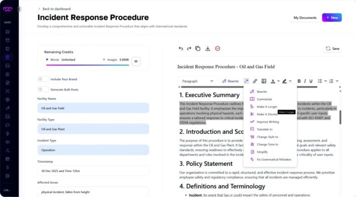 Incident Response Procedure Writing Tool – Swift Action