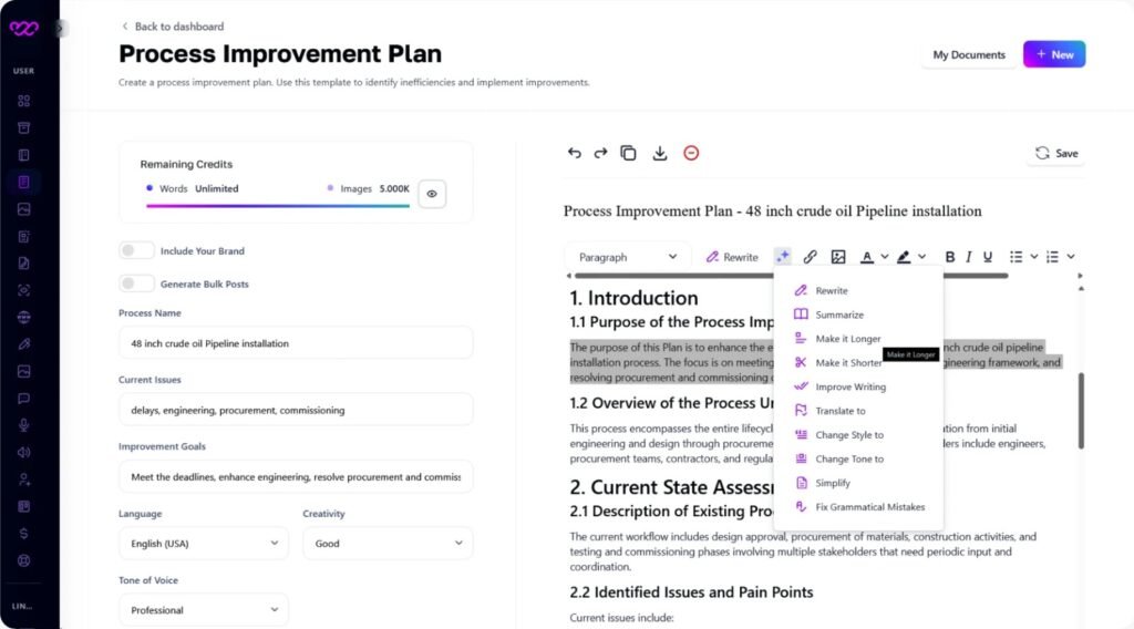 Process Improvement Plan Tool | Optimize Business Processes