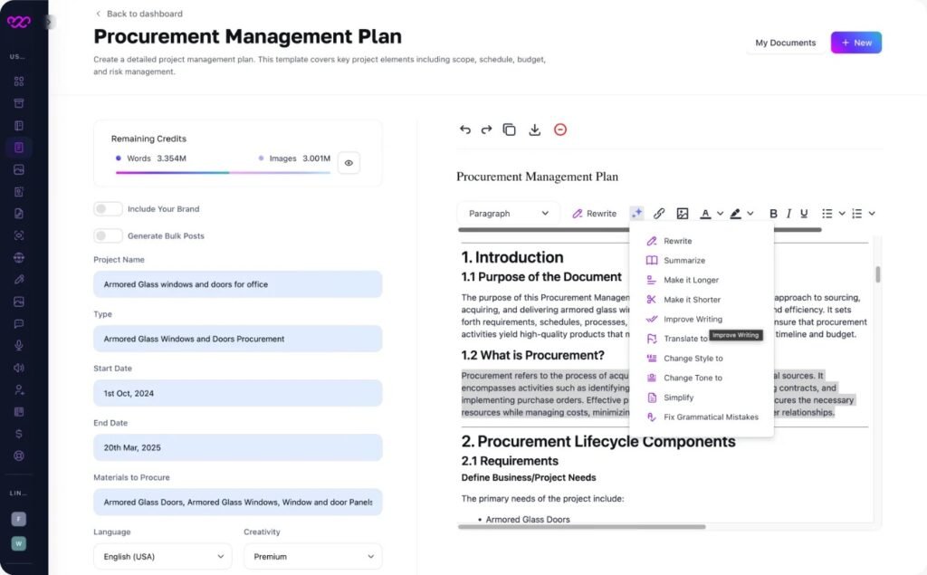 Procurement Management Plan Creator | Efficient Strategies