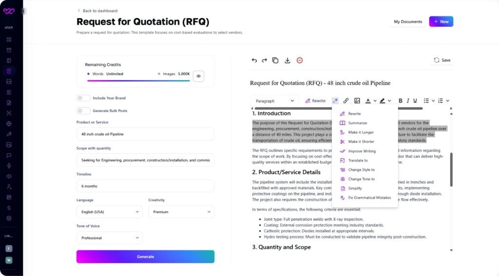Request For Quotation (RFQ) Tool – Get Precise Quotes