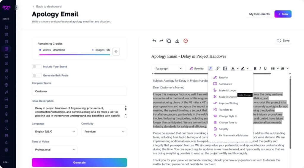 Apology Email Generator – Write Sincere Emails