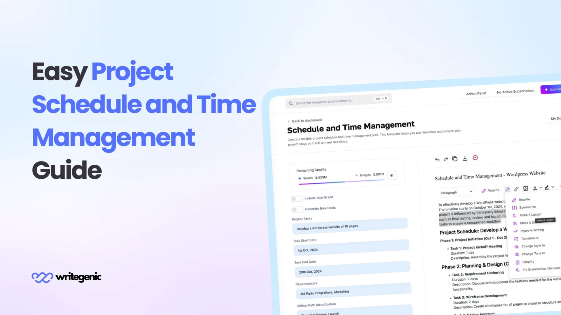 Easy Project Schedule And Time Management Guide