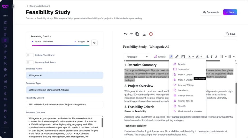 Feasibility Study Generator Tool – Fast & Accurate Projects