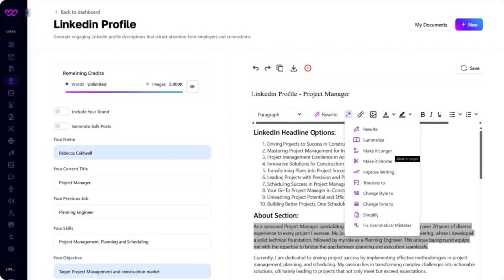 Build Your LinkedIn Profile Fast | AI-Powered Tool