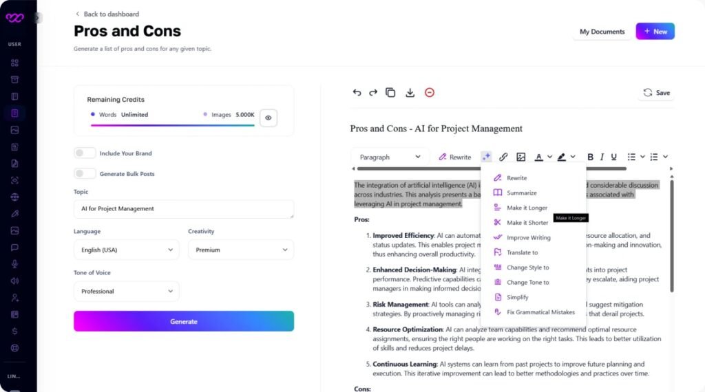 Quick Pros And Cons Generator | Make Smarter Decisions Fast